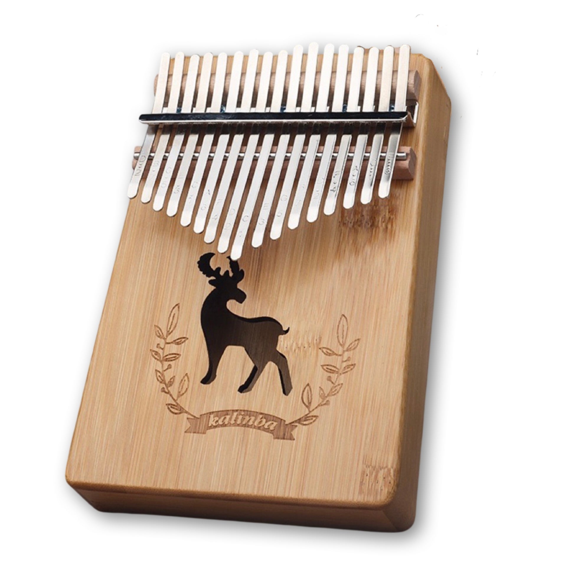 17 Key Bamboo Deer Kalimba Thumb Piano | Handcrafted African Musical ...